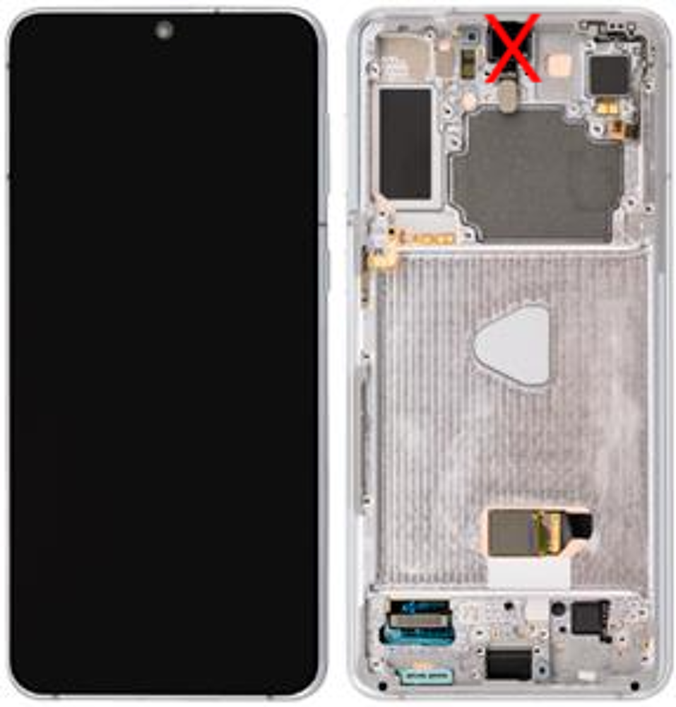 Original Samsung Galaxy S21+ 5G OLED Display Touch + Rahmen Silber (ex