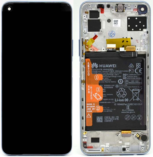 Original Huawei P40 Lite 5G Display Touch + Rahmen Silber CDY-NX9A