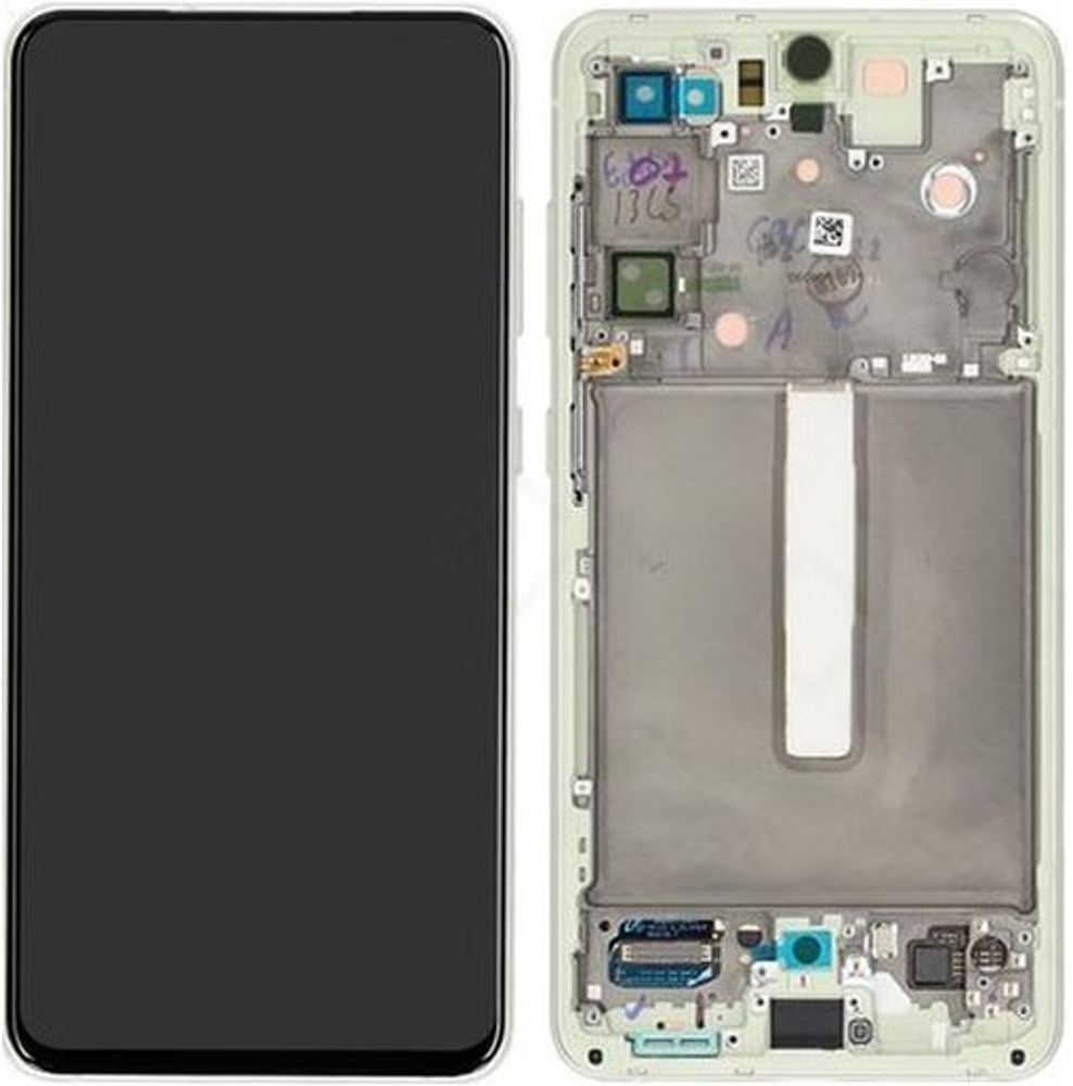 Original Samsung Galaxy S21 FE 5G OLED Display Touch + Rahmen Weiß SM-