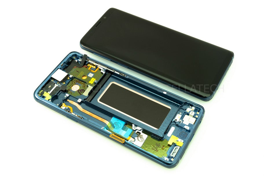 Original Samsung Galaxy S9 Duos Display Touch + Rahmen Blau SM-G960FD