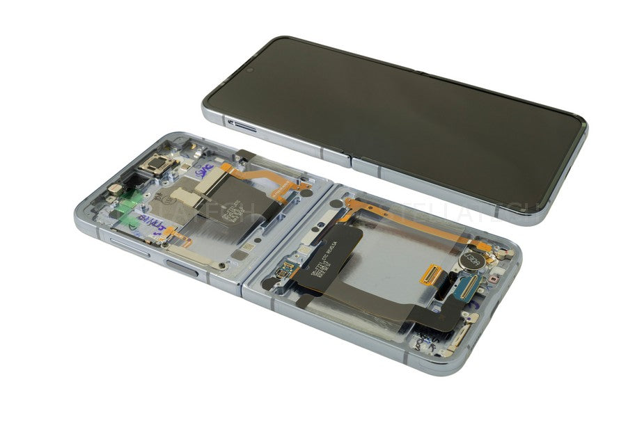 Original Samsung Galaxy Z Flip4 Display Touch + Rahmen Blau SM-F721B