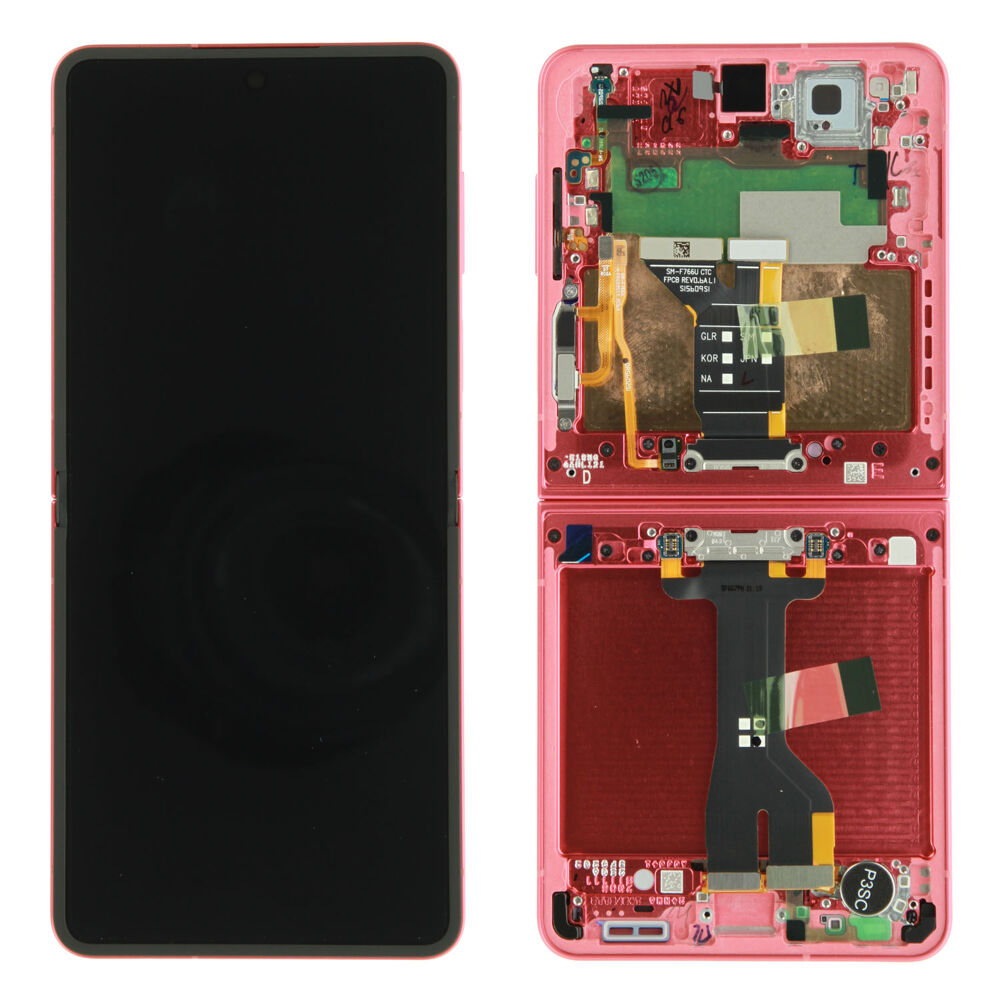Original Samsung Galaxy Z Flip7 OLED Display Touch + Rahmen Rot SM-F76