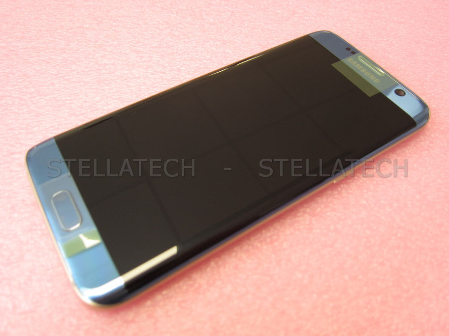 Original Samsung Galaxy S7 Edge Display Touch + Rahmen Blau SM-G935F